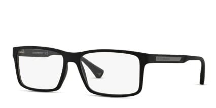 Emporio Armani EA3038 Black Eyeglasses | Includes Free Rx Lenses ...