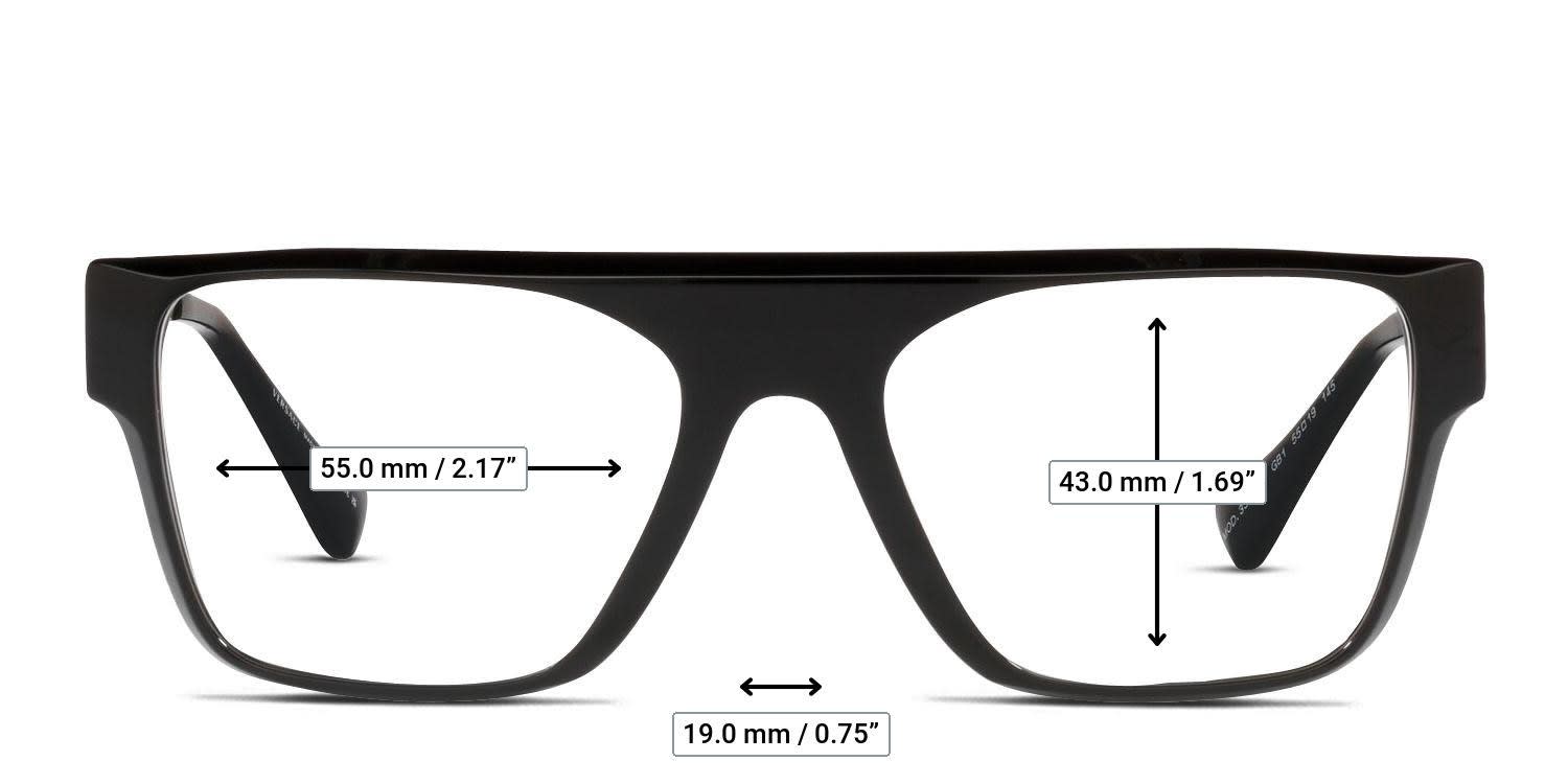 Versace VE3326U Shiny Black Eyeglasses | Includes Free Rx Lenses ...