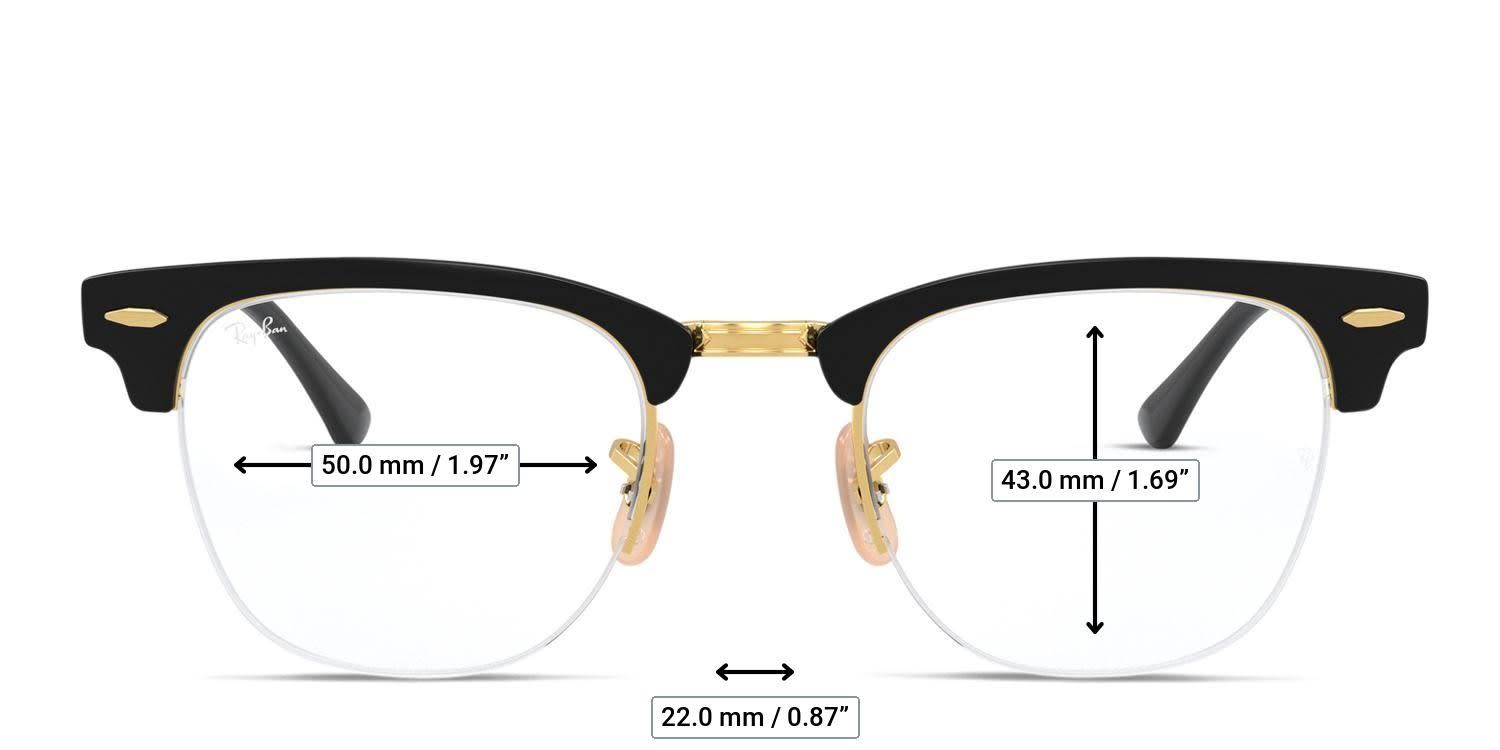 Ray-Ban RX3716VM Clubmaster Metal Black/Gold Eyeglasses | Includes Free ...