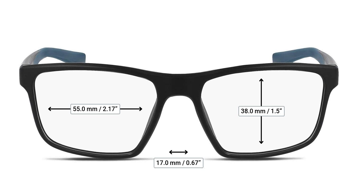 Nike 7015 Matte Black Eyeglasses | Includes Free Rx Lenses | GlassesUSA.com