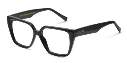 Diff Olive Shiny Black Prescription Eyeglasses