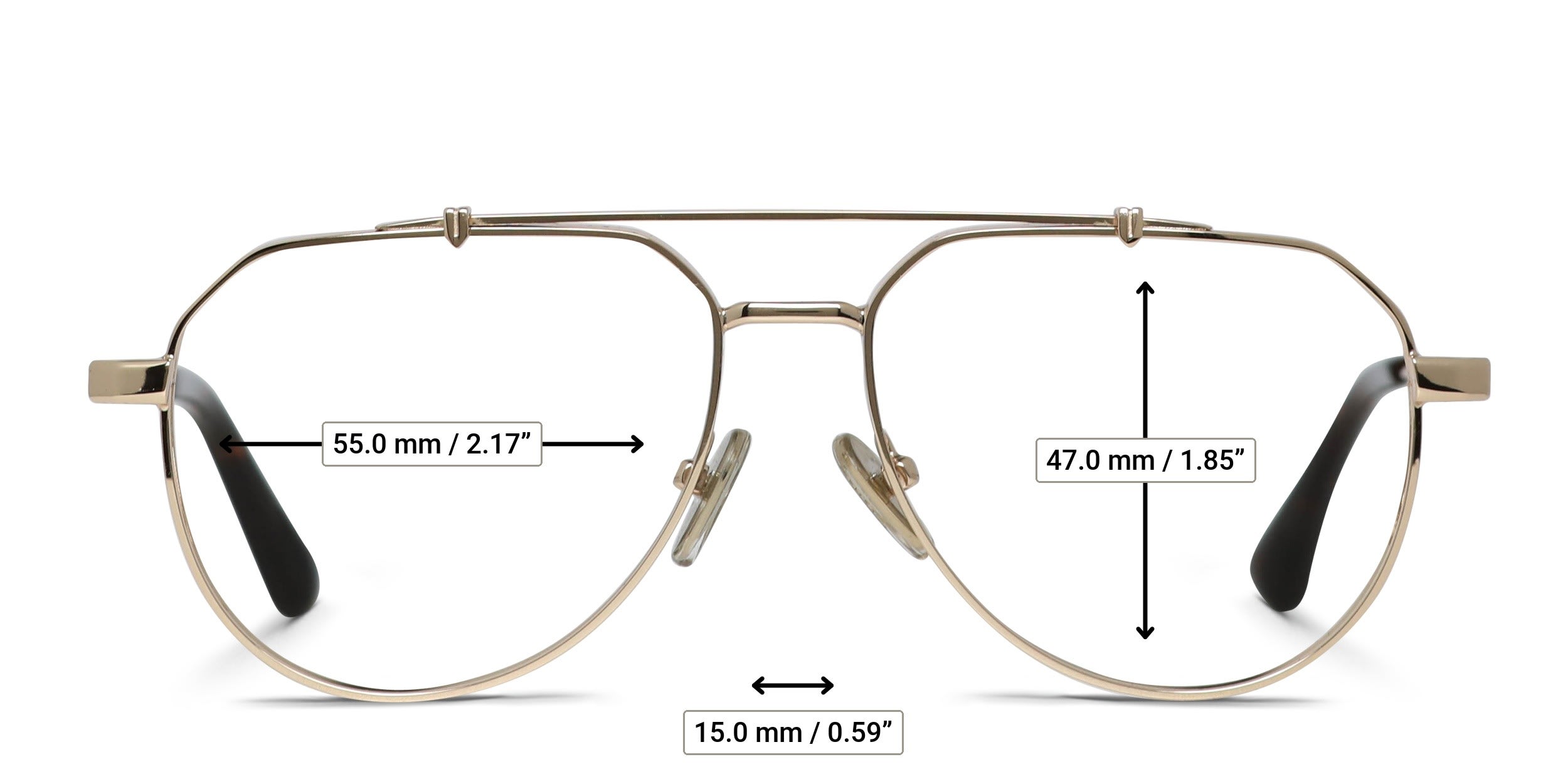 Quay All Caps Gold Prescription Eyeglasses