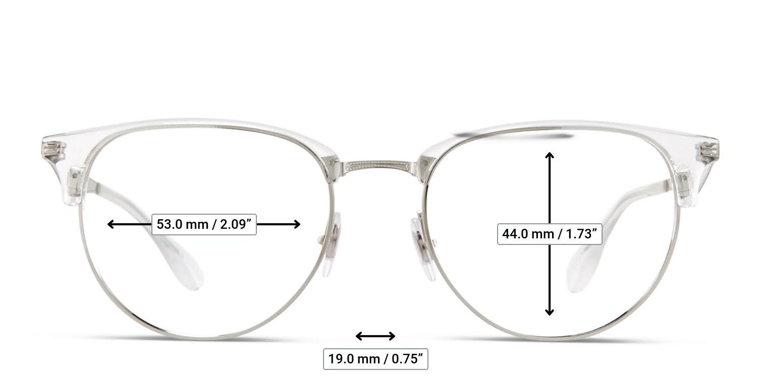 Ray-Ban 6396 Clear w/Silver Eyeglasses | Includes Free Rx Lenses ...