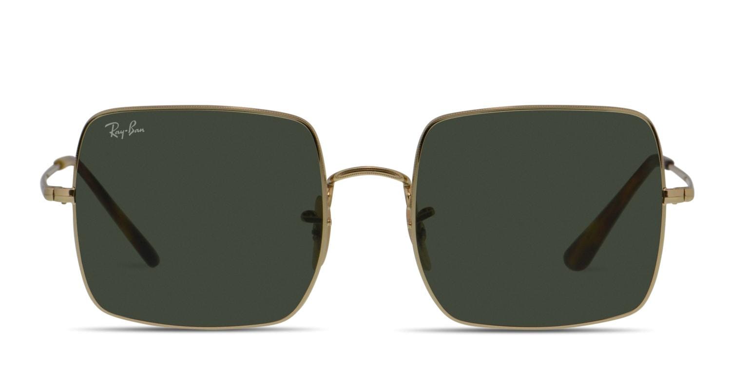 Ray-Ban RB1971 Square Gold, Green Prescription Sunglasses - 50% Off Lenses