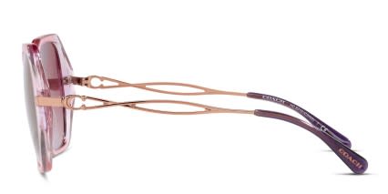 Coach HC8315 Purple, Clear, Gold Prescription Sunglasses - 50% Off Lenses