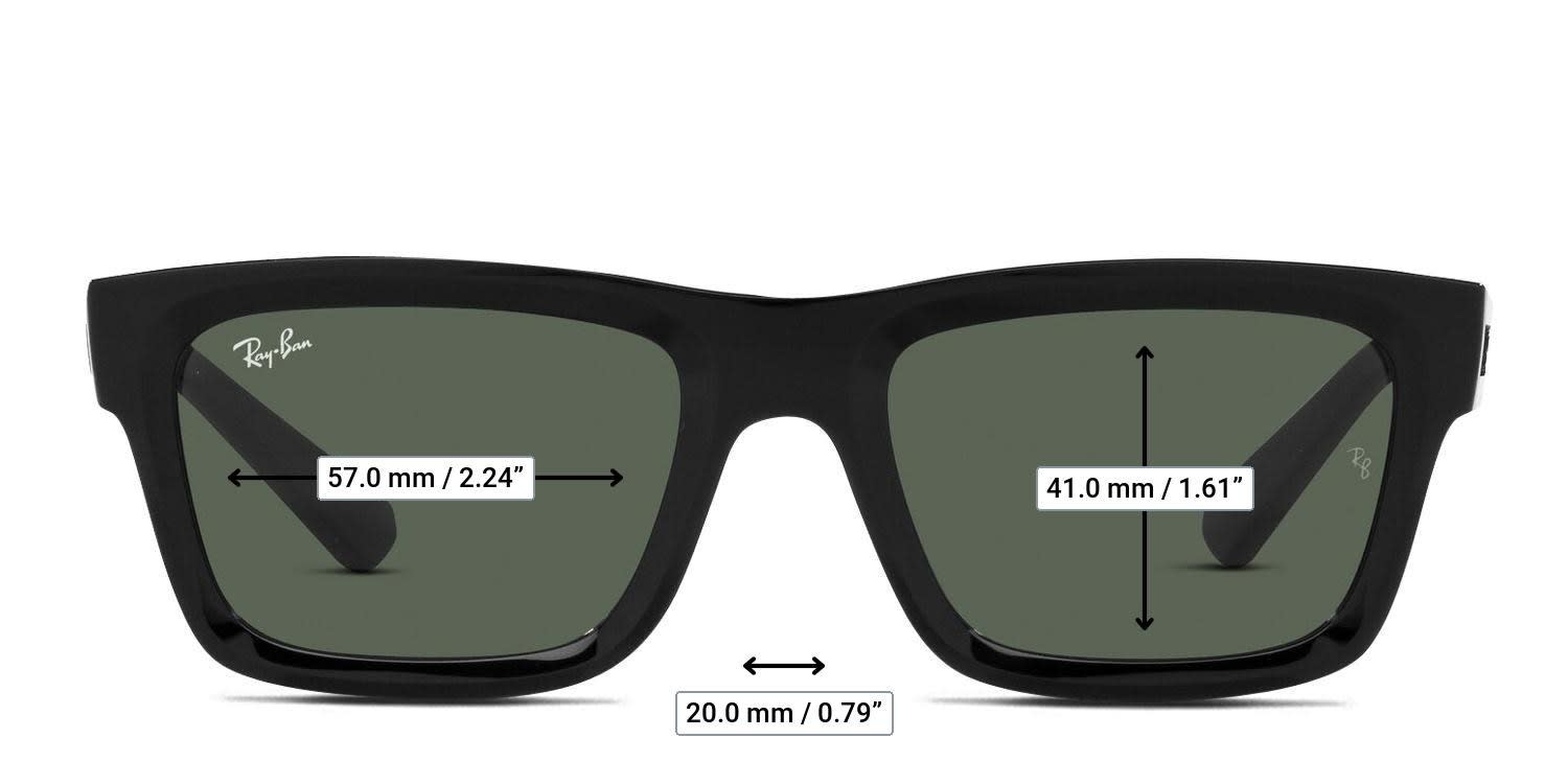 Ray-Ban RB4396 Warren Shiny Black Prescription Sunglasses - 50% Off Lenses