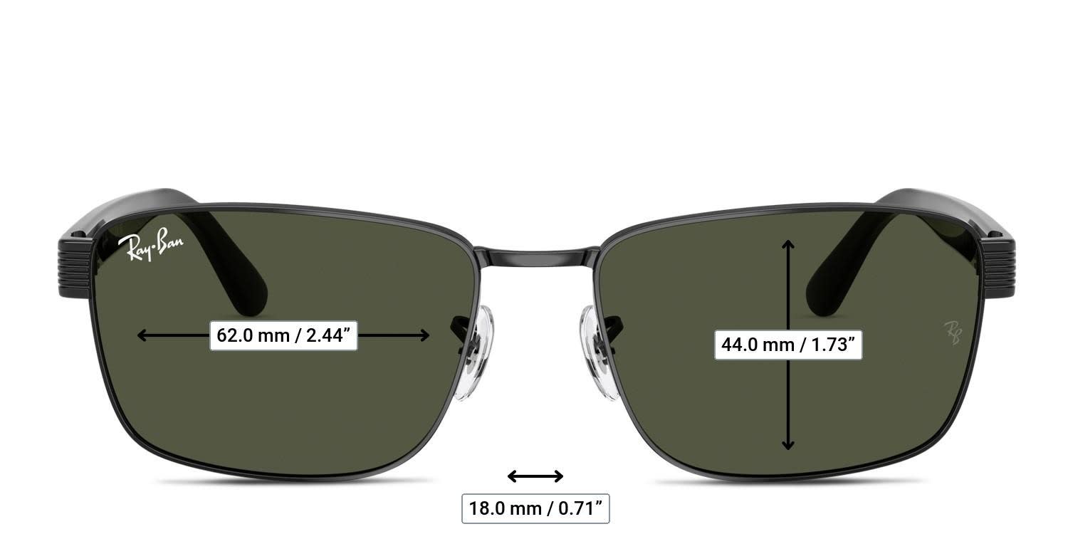 Ray-Ban RB3750 Black, Green frame with green lenses. Lenses provide 100 ...