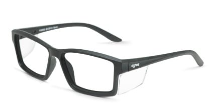 Eyres Linear Matte Black Prescription Eyeglasses