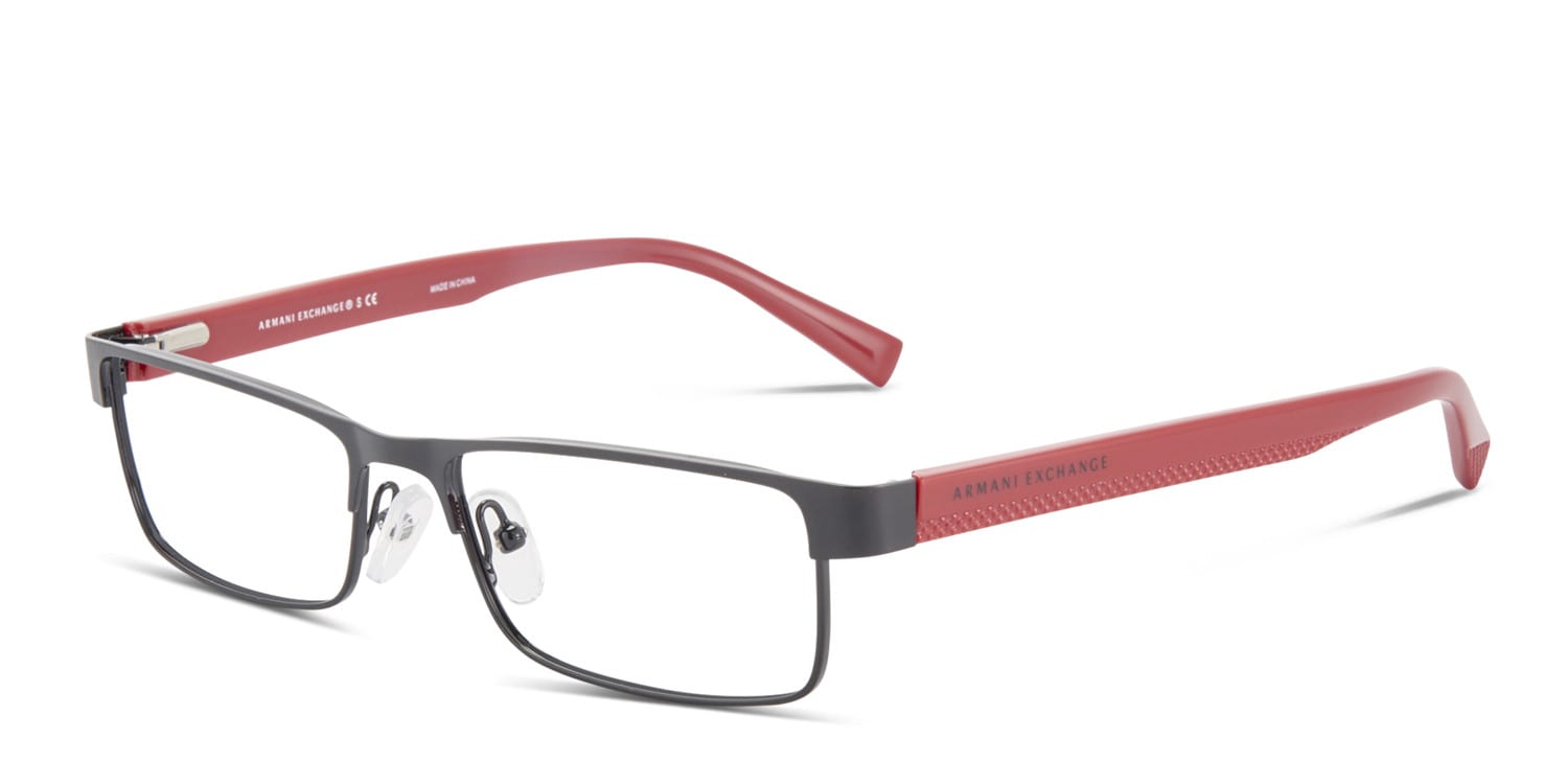 Armani Exchange AX1009 Black w/Red Prescription Eyeglasses