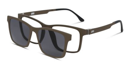 Revel Resolve Brown w/Clip-On Prescription Eyeglasses