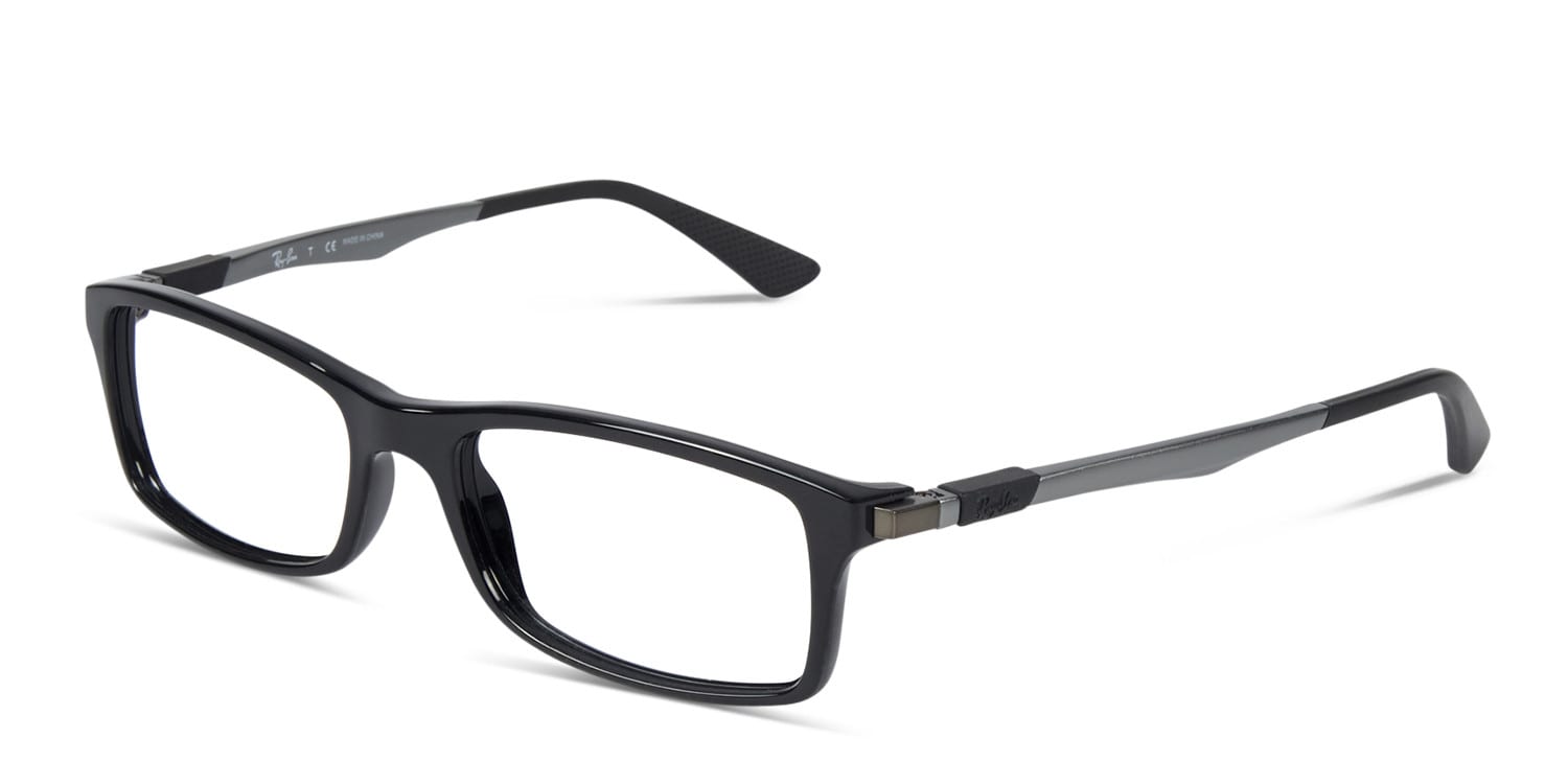 Ray-Ban 7017 Shiny Black Prescription Eyeglasses