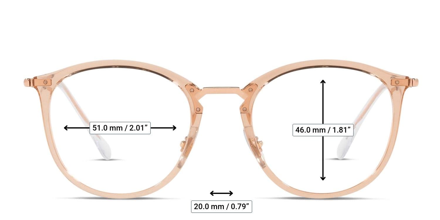 Ray-Ban RX7140 Brown/Clear/Rose Gold Eyeglasses | Includes Free Rx ...
