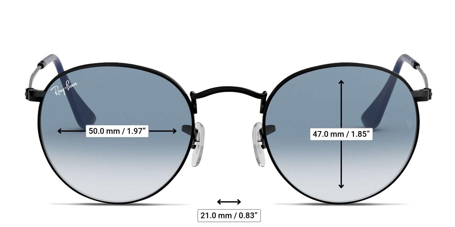 Ray-Ban RB3447 Round Metal Black , Blue