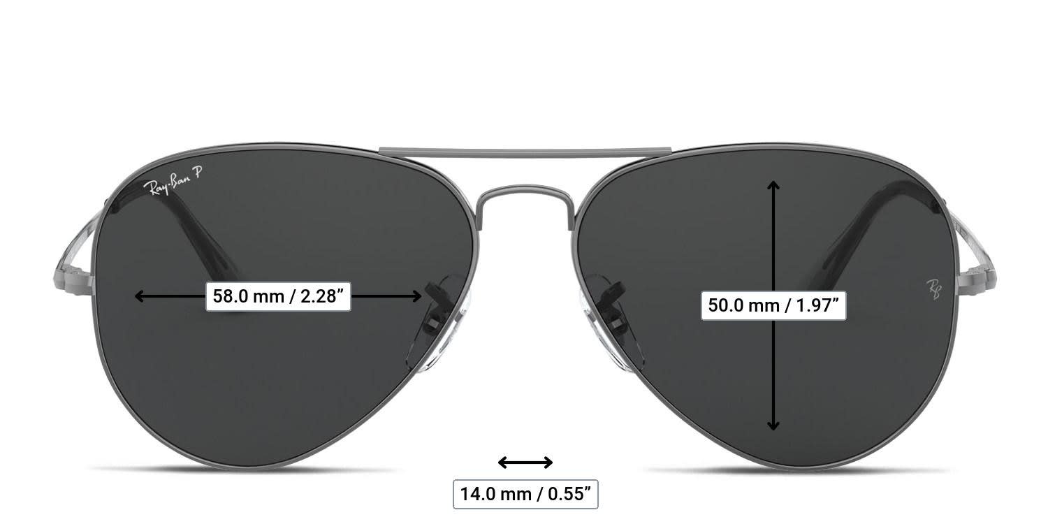 Ray-Ban RB3689 Aviator Metal II gunmetal frame with black lenses