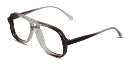 Pentax F6000 Gray/Clear/Brown Eyeglasses | Includes Free Rx Lenses ...