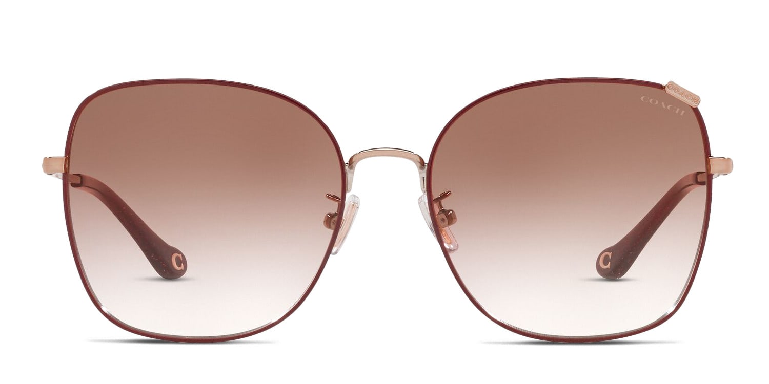Coach HC7133 pink, gold frame with burgundy gradient lenses. Lenses ...