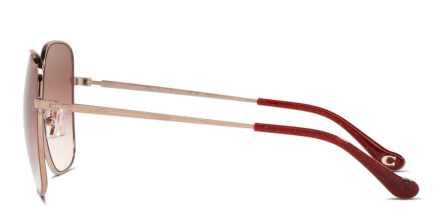 Coach HC7133 pink, gold frame with burgundy gradient lenses. Lenses ...