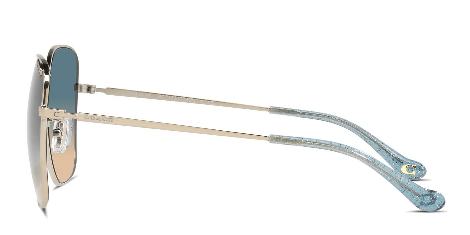 Coach HC7133 gold frame with blue yellow gradient lenses. Lenses ...