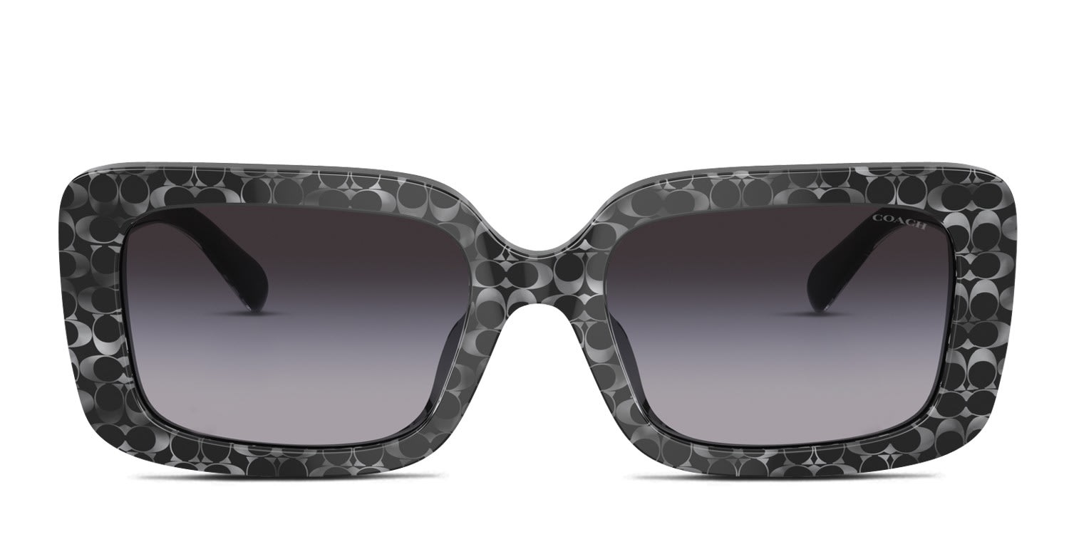 Coach HC8380U gray frame with grey gradient lenses. Lenses provide 100% ...