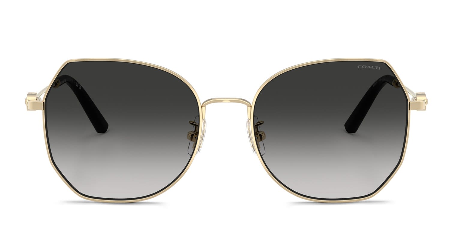 Coach HC7175 gold frame with grey gradient lenses. Lenses provide 100% ...