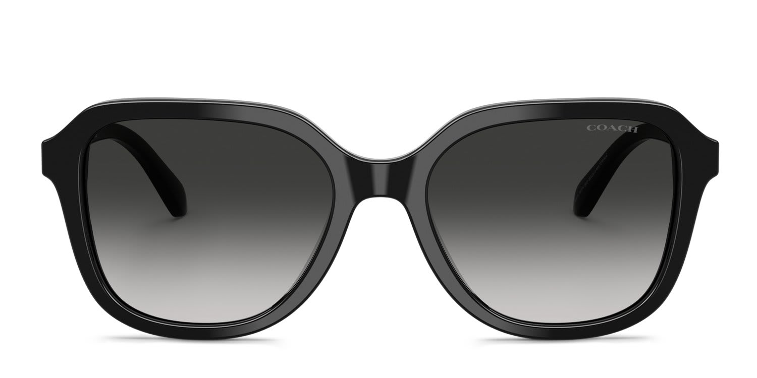 Coach HC8437U black frame with grey gradient lenses. Lenses provide 100 ...