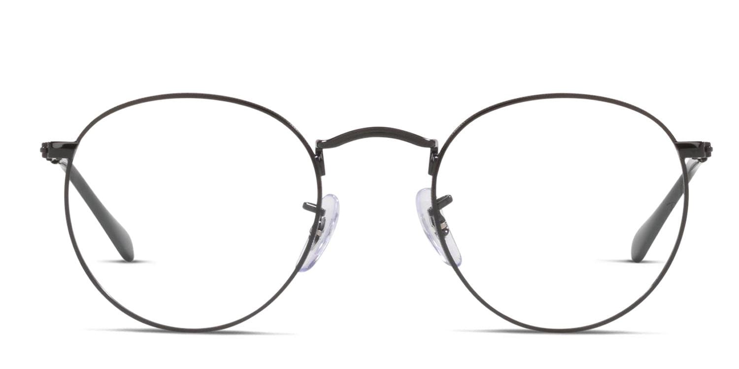 Ray-Ban RX3447V Round Metal Shiny Black Eyeglasses | Includes Free Rx ...