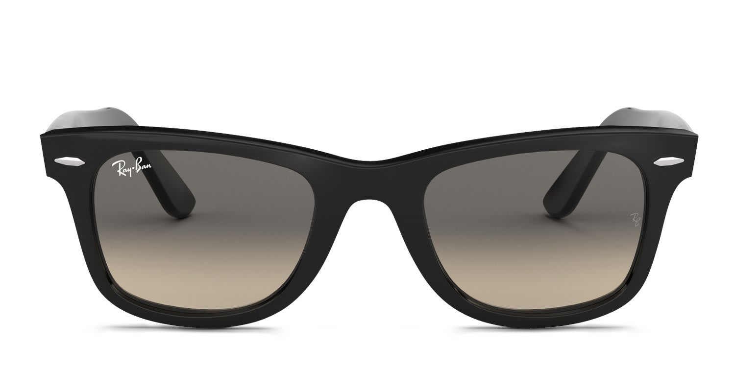 Ray-Ban RB2140 Wayfarer black frame with crystal grey gradient lenses ...