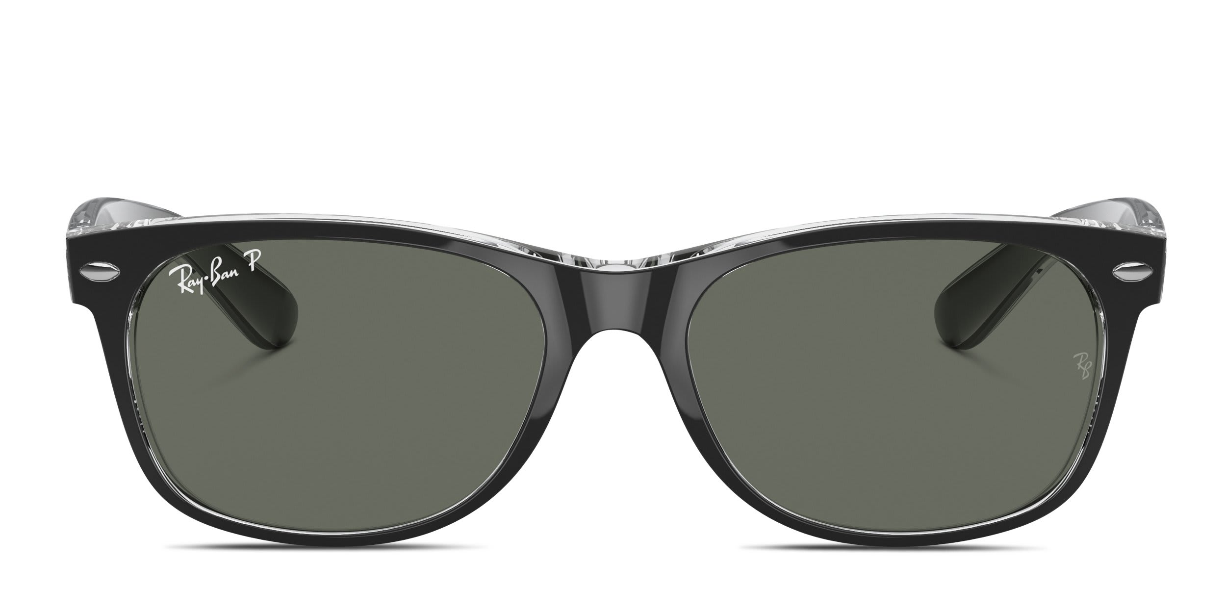 Ray-Ban RB2132 New Wayfarer Black, Clear, Green Sunglasses