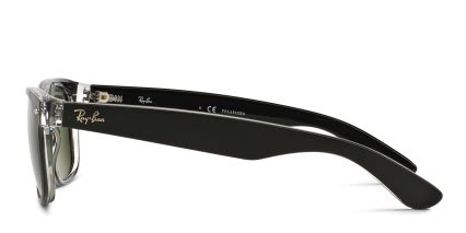 Ray-Ban RB2132 New Wayfarer Black, Clear, Green Sunglasses