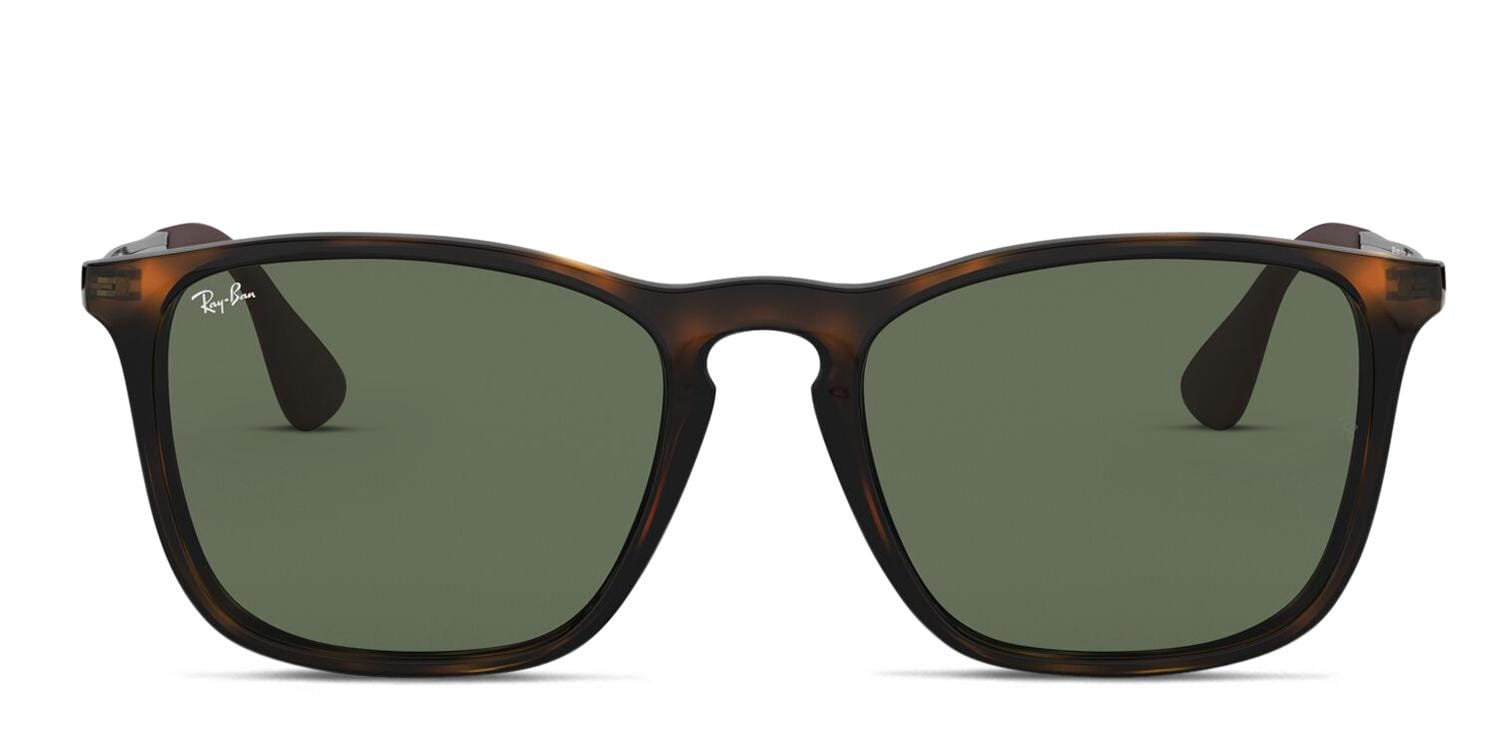 Ray-Ban RB4187 Chris Brown, Tortoise, Green Prescription Sunglasses ...