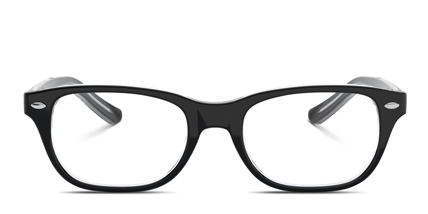 Ray-Ban RY1555 Kids Shiny Black, Clear Prescription Eyeglasses