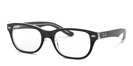 Ray-Ban RY1555 Kids Shiny Black, Clear Prescription Eyeglasses