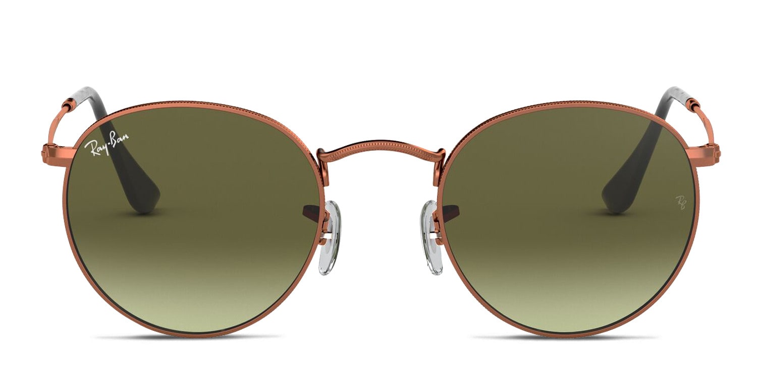 Ray-Ban RB3447 Round Metal Bronze/Green Sunglasses