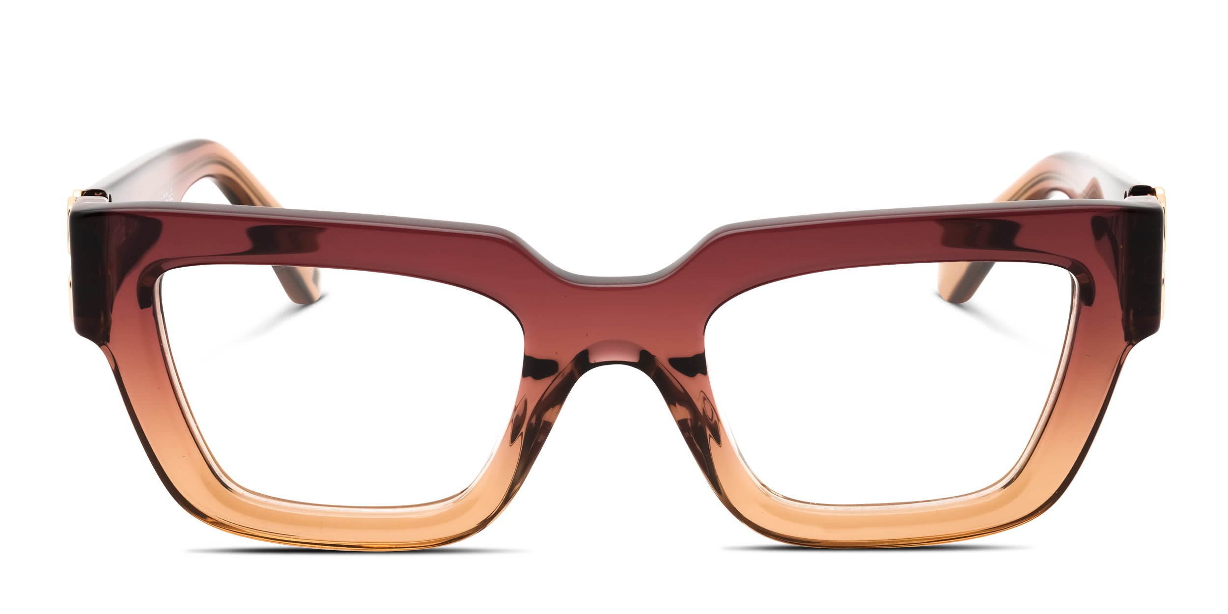 Off-White Style 8E Brown, Clear Prescription Eyeglasses