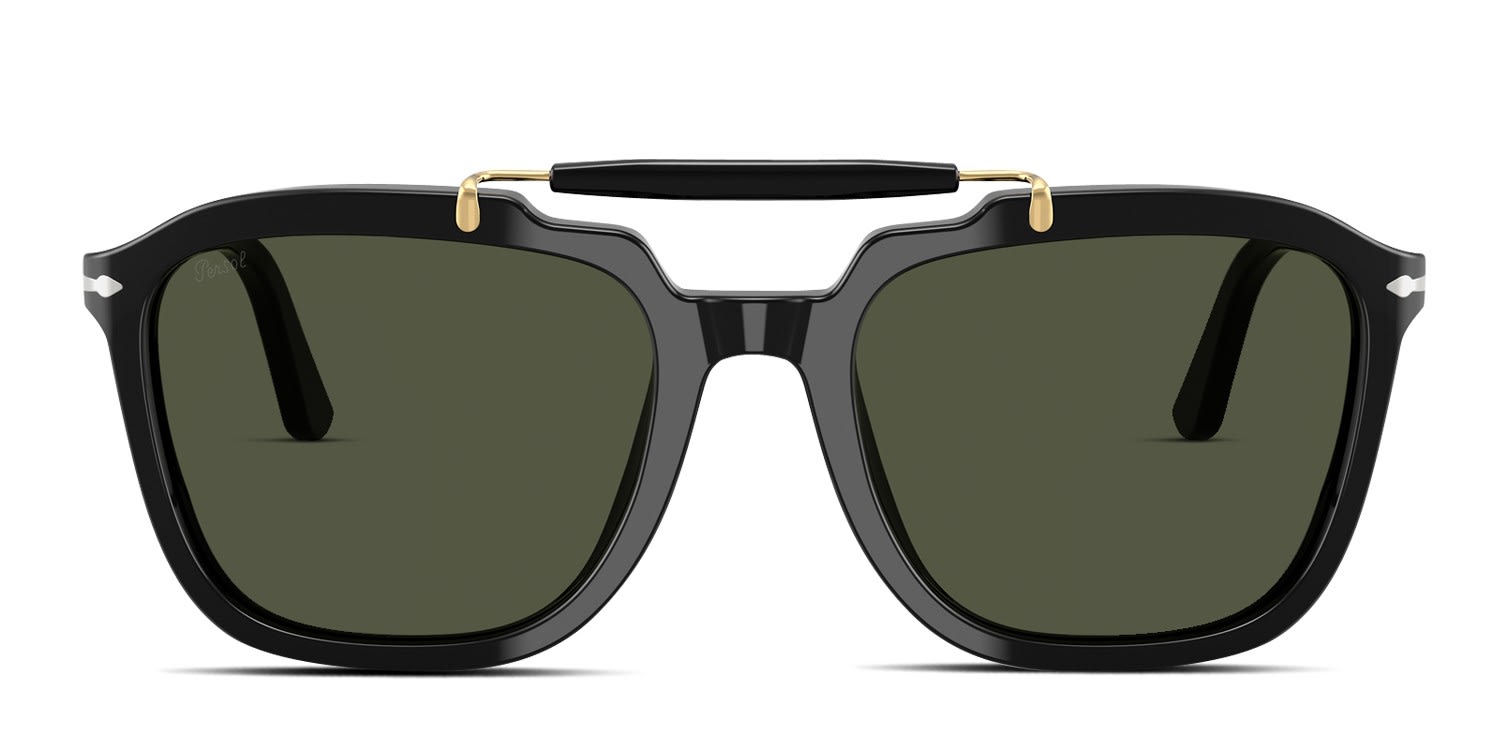 Persol PO0203S black frame with green lenses. Lenses provide 100% UV ...