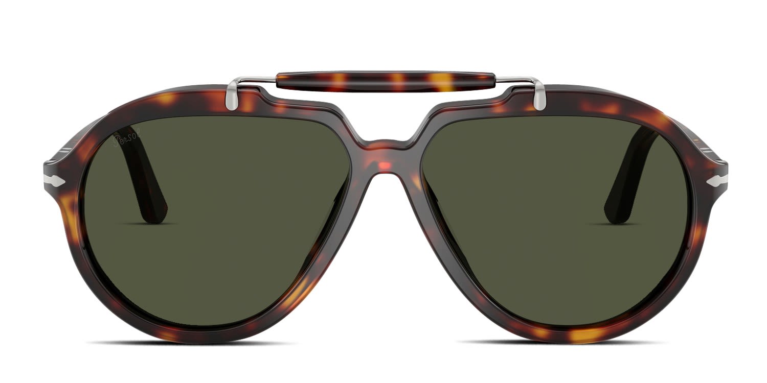 Persol PO0202S tortoise frame with green lenses. Lenses provide 100% UV ...