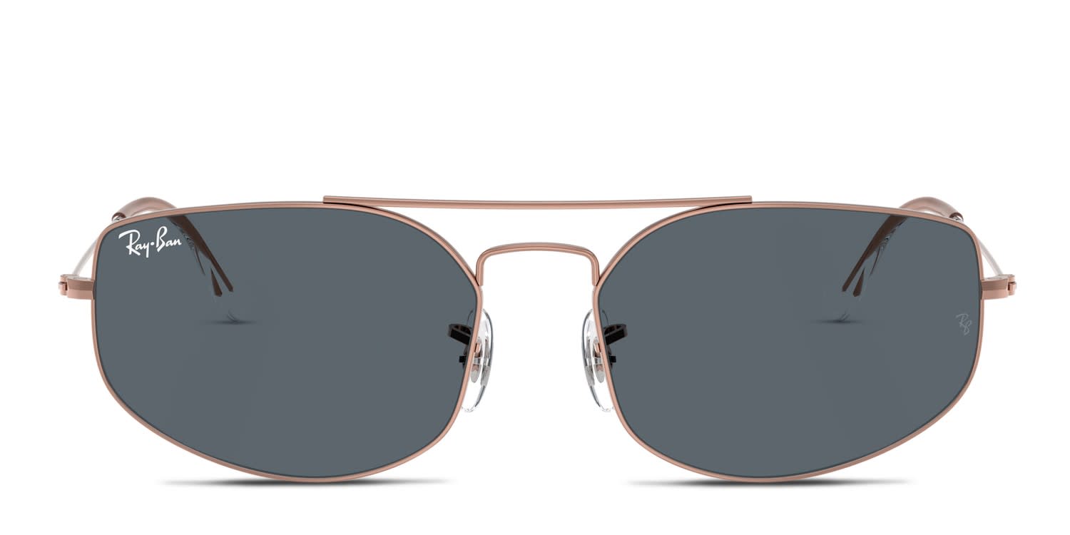Ray-Ban RB3845 Explorer 5 Rose Gold frame with blue lenses. Lenses ...