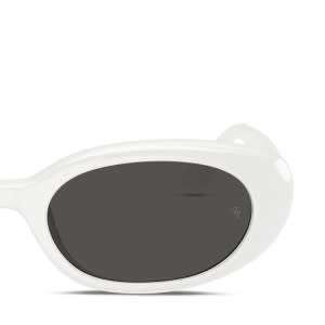 Ray-Ban RB4441D white frame with dark brown lenses. Lenses provide 100% ...