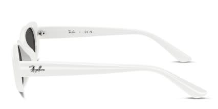 Ray-Ban RB4441D white frame with dark brown lenses. Lenses provide 100% ...