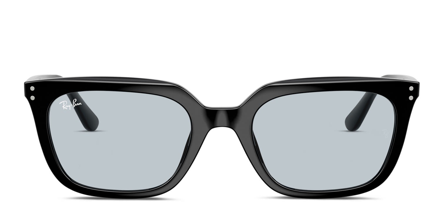 Ray-Ban RB4439D black frame with light blue lenses. Lenses provide 100% ...