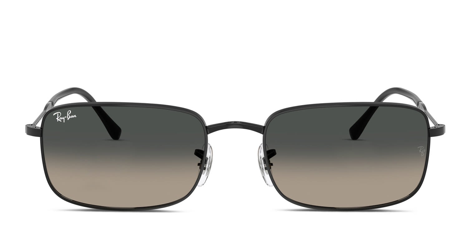 Ray-Ban RB3746 black frame with gradient grey lenses. Lenses provide ...