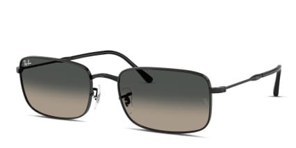 Ray-Ban RB3746 black frame with gradient grey lenses. Lenses provide ...