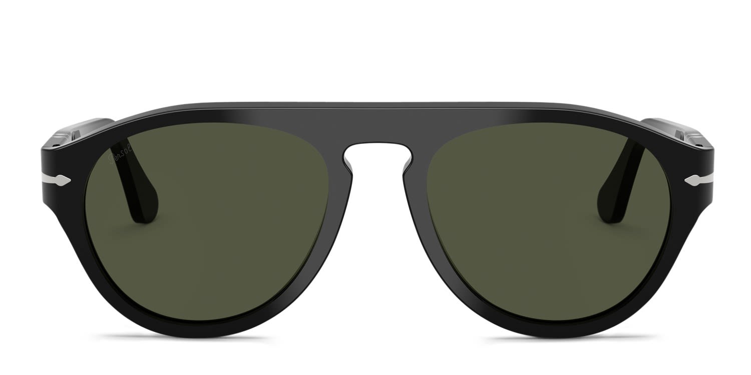 Persol PO3370S black frame with green lenses. Lenses provide 100% UV ...