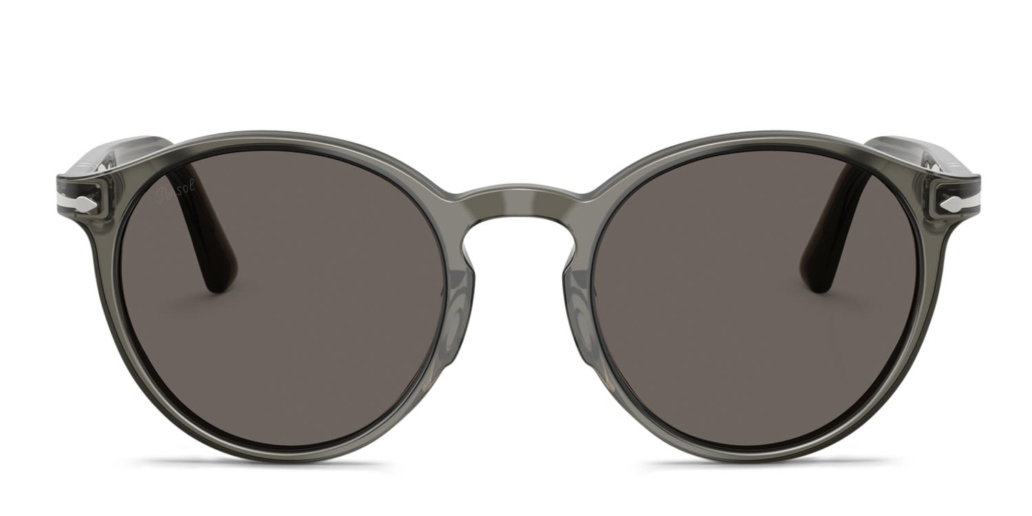 Persol PO3171S brown , gray , clear frame with dark grey lenses. Lenses ...