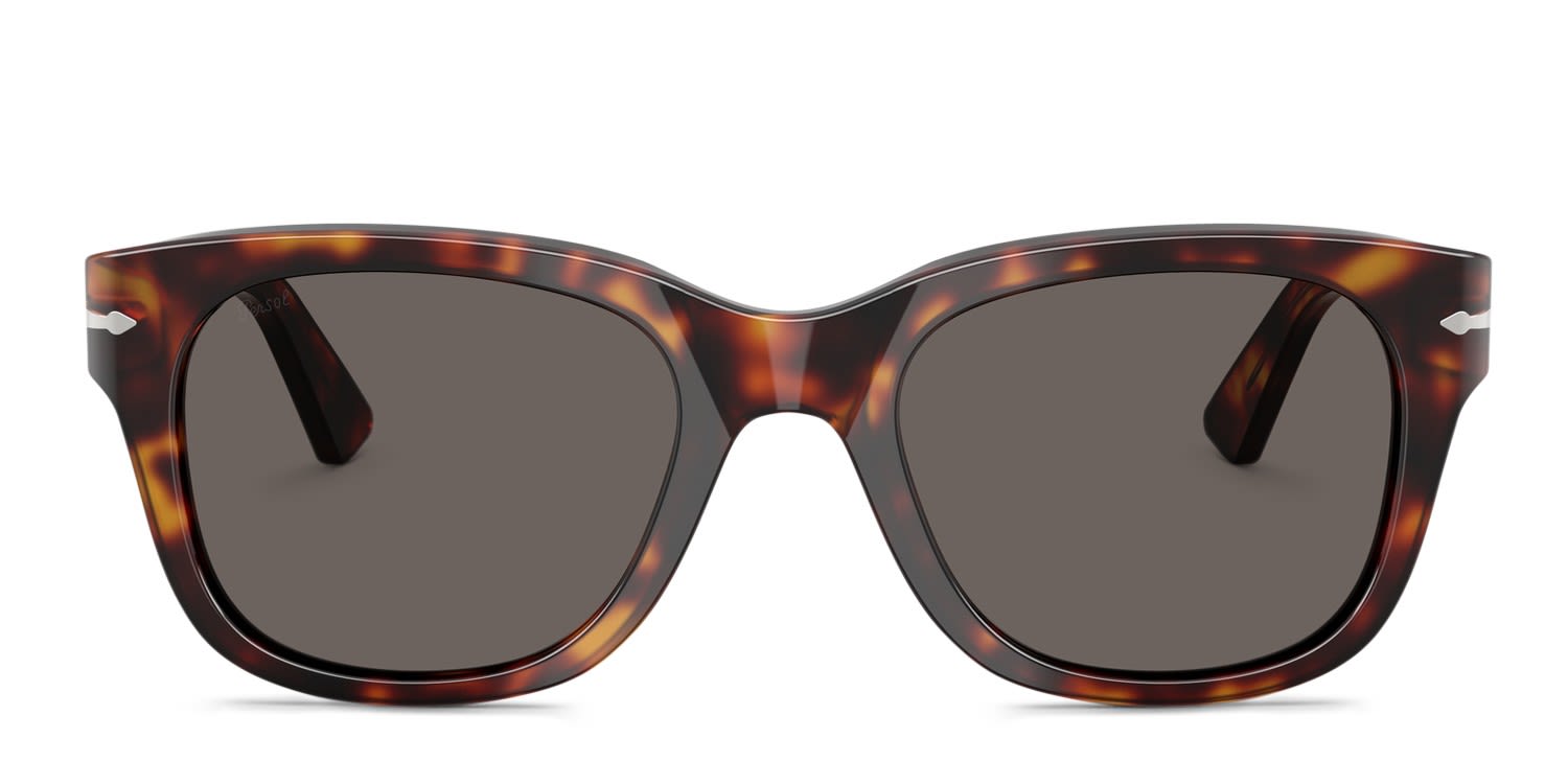 Persol PO3372S tortoise frame with dark grey lenses. Lenses provide 100 ...