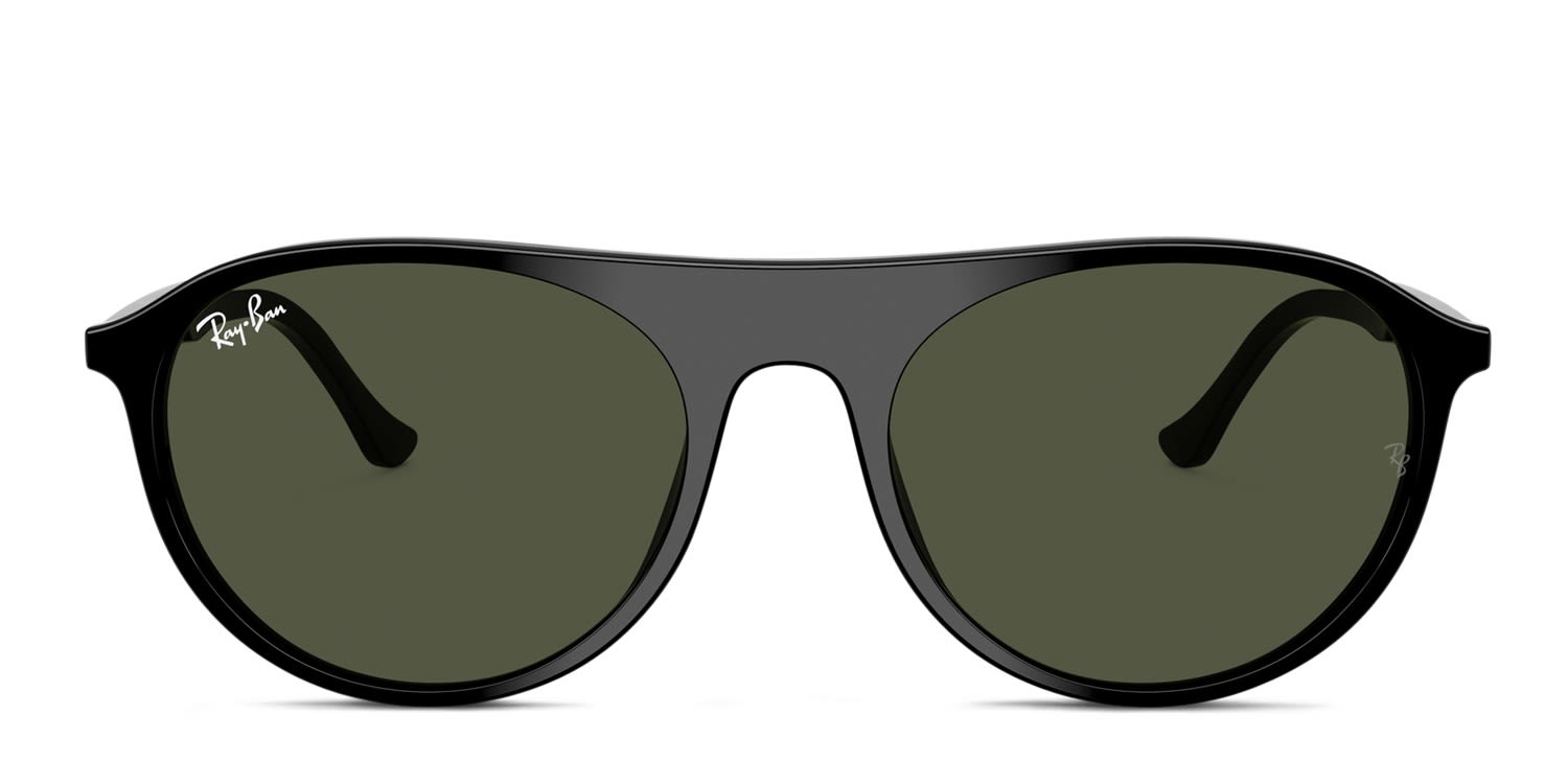 Ray-Ban RB2215 black frame with green lenses. Lenses provide 100% UV ...