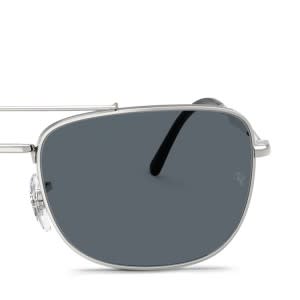 Ray-Ban RB3755 silver frame with blue lenses. Lenses provide 100% UV ...