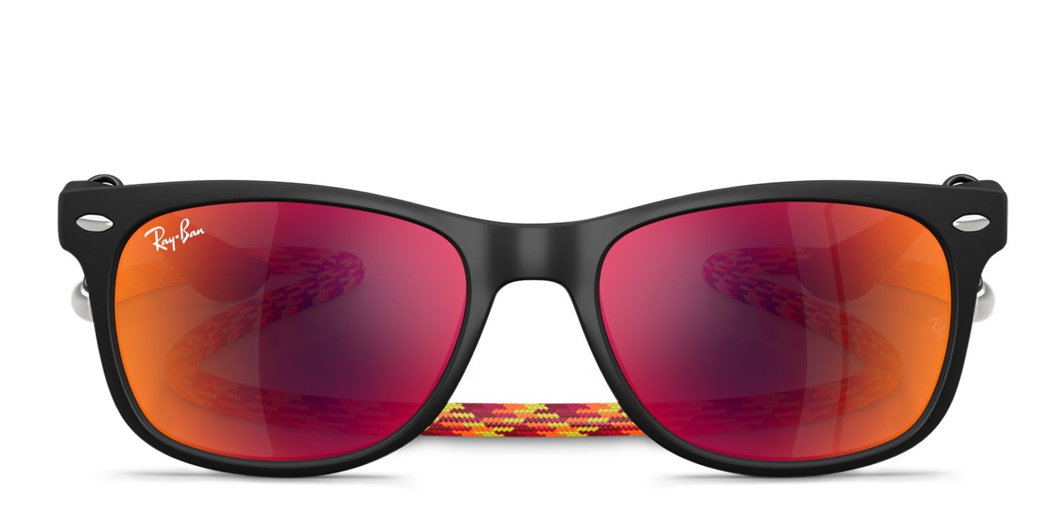Ray-Ban RJ9052S Kids Black, Red Prescription Sunglasses