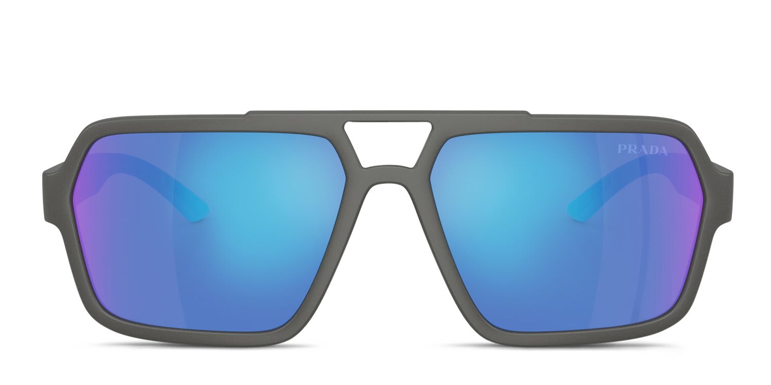 Prada Linea Rossa PSA06S gray , silver frame with light green mirrored ...