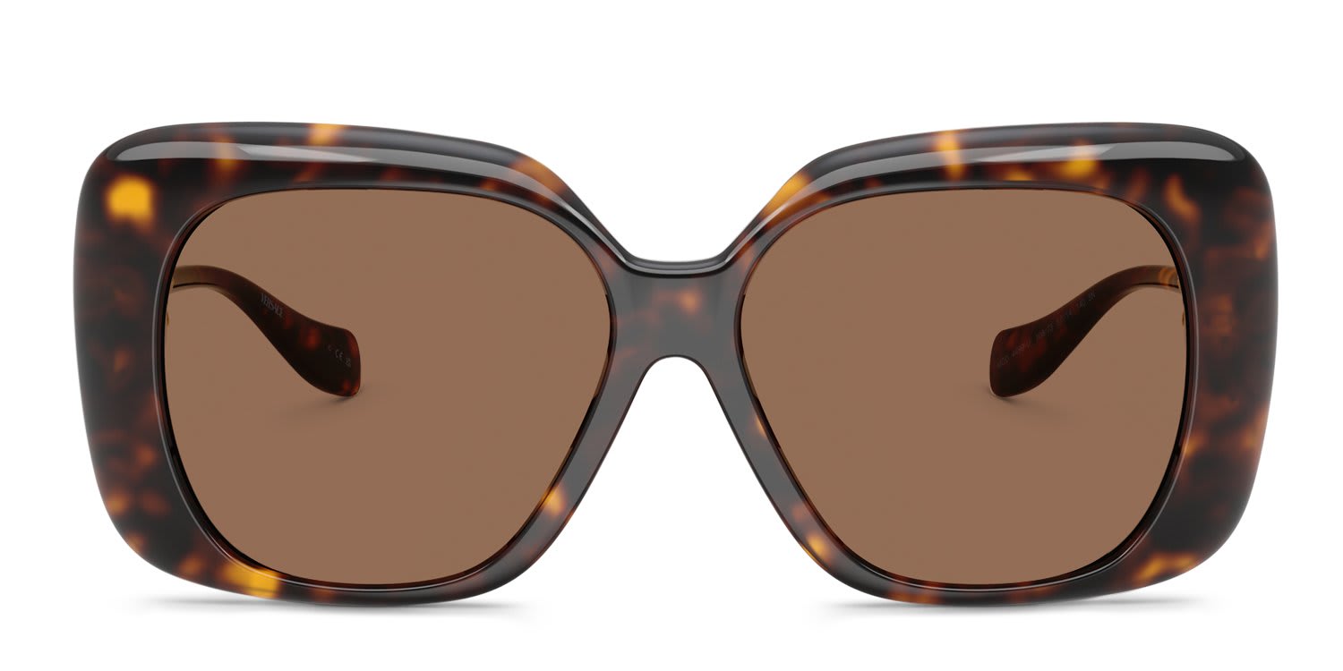 Versace VE4499U tortoise frame with dark brown lenses. Lenses provide ...